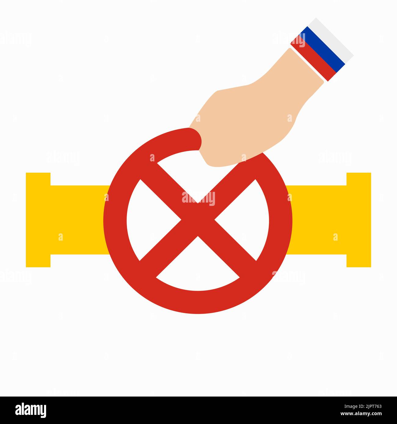 Russia cuts off gas. Gas embargo. Energy crisis in Europe. Flat vector ...