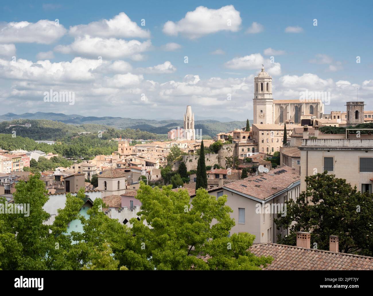 Girona, Spain - 26 June 2022: view of the old town of Girona in ...