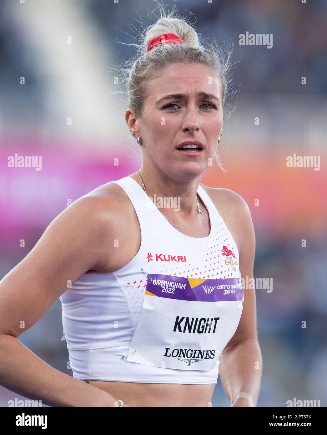 Jessie Knight of England competing in the women’s 400m hurdles heats at ...