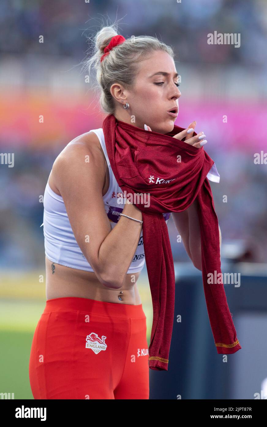 Jessie Knight of England competing in the women’s 400m hurdles heats at ...