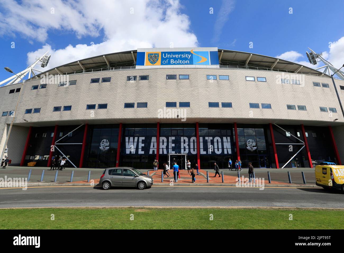 Outside the University of Bolton stadium Stock Photo - Alamy
