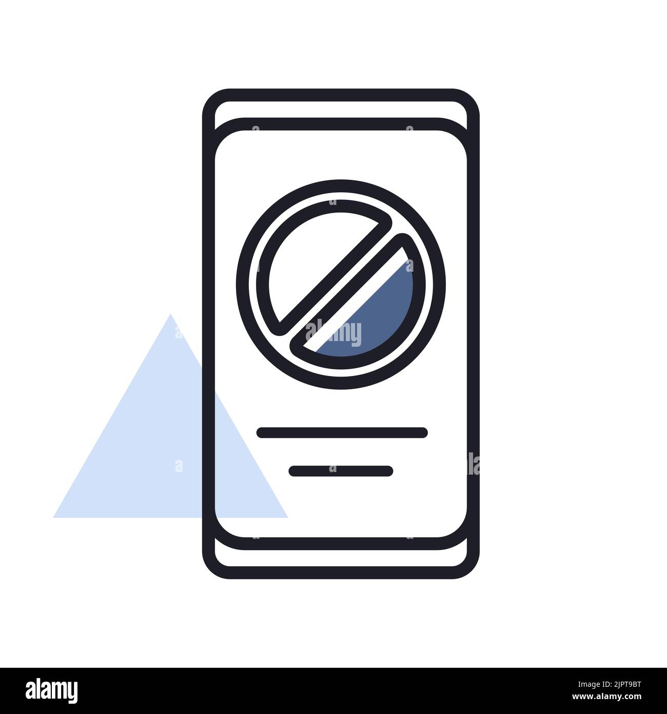 Prohibition sign on smartphone screen vector isolated icon ...