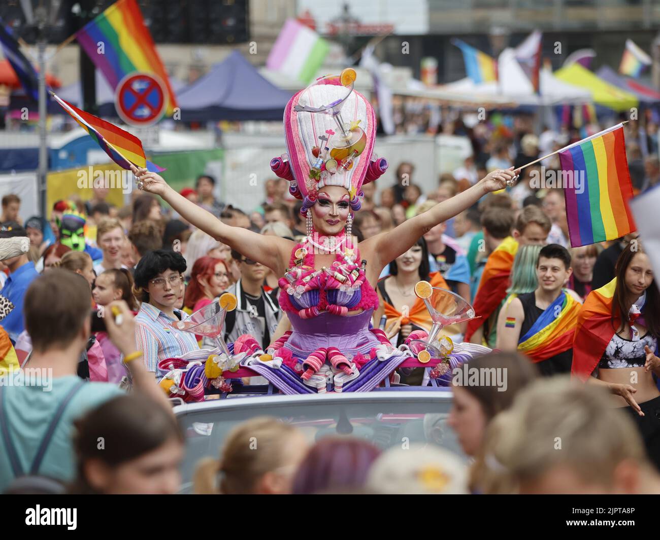 Magdeburg, Germany. 20th Aug, 2022. Drag Queen Tatjana Taft takes part ...