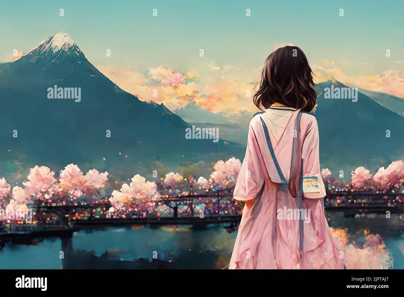 Girl pencil flower hi-res stock photography and images - Alamy