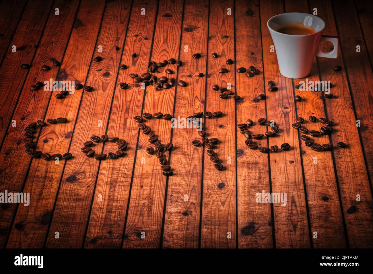 Coffee time from coffee grains. Letter of the word coffee Stock Photo ...