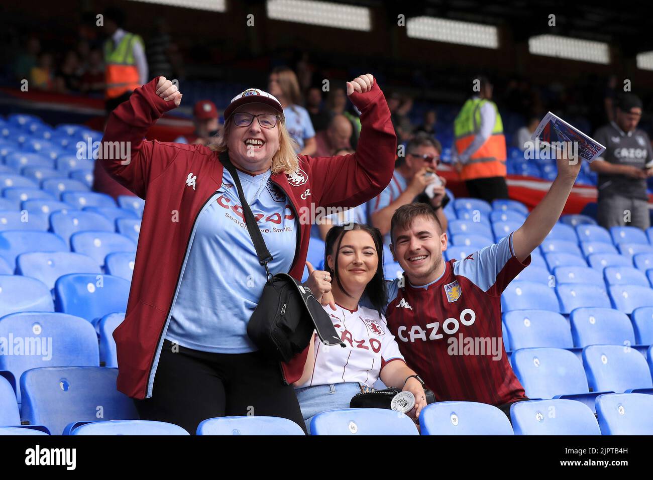 Aston Villa fans in good spirits before kick off Stock Photo - Alamy