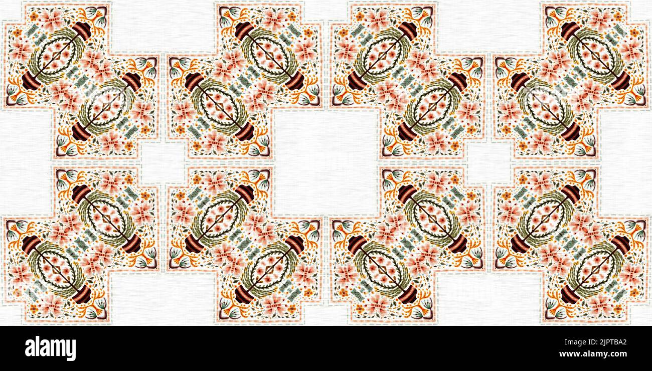 Boho botanical cottage core seamless border. Trendy decorative folklore ...