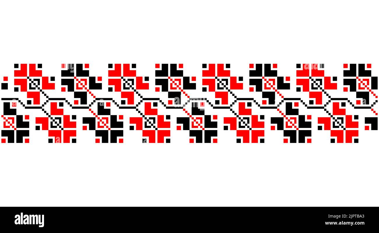 Embroidered good like old handmade cross-stitch ethnic Ukraine pattern ...