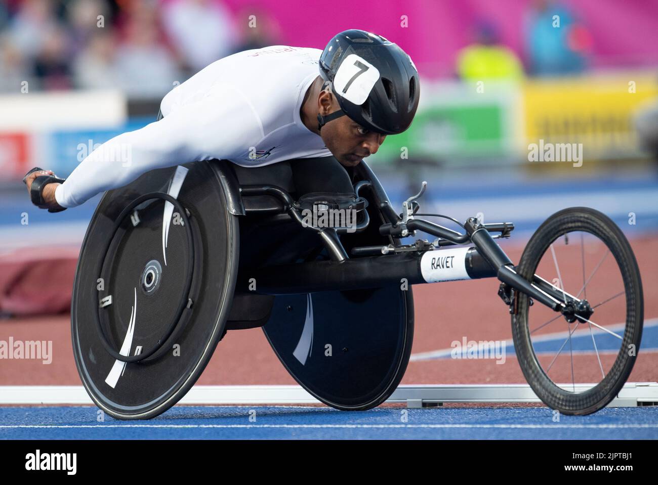 Cedric Ravet of Mauritius competing in the men's T53/54 1500m - Final ...