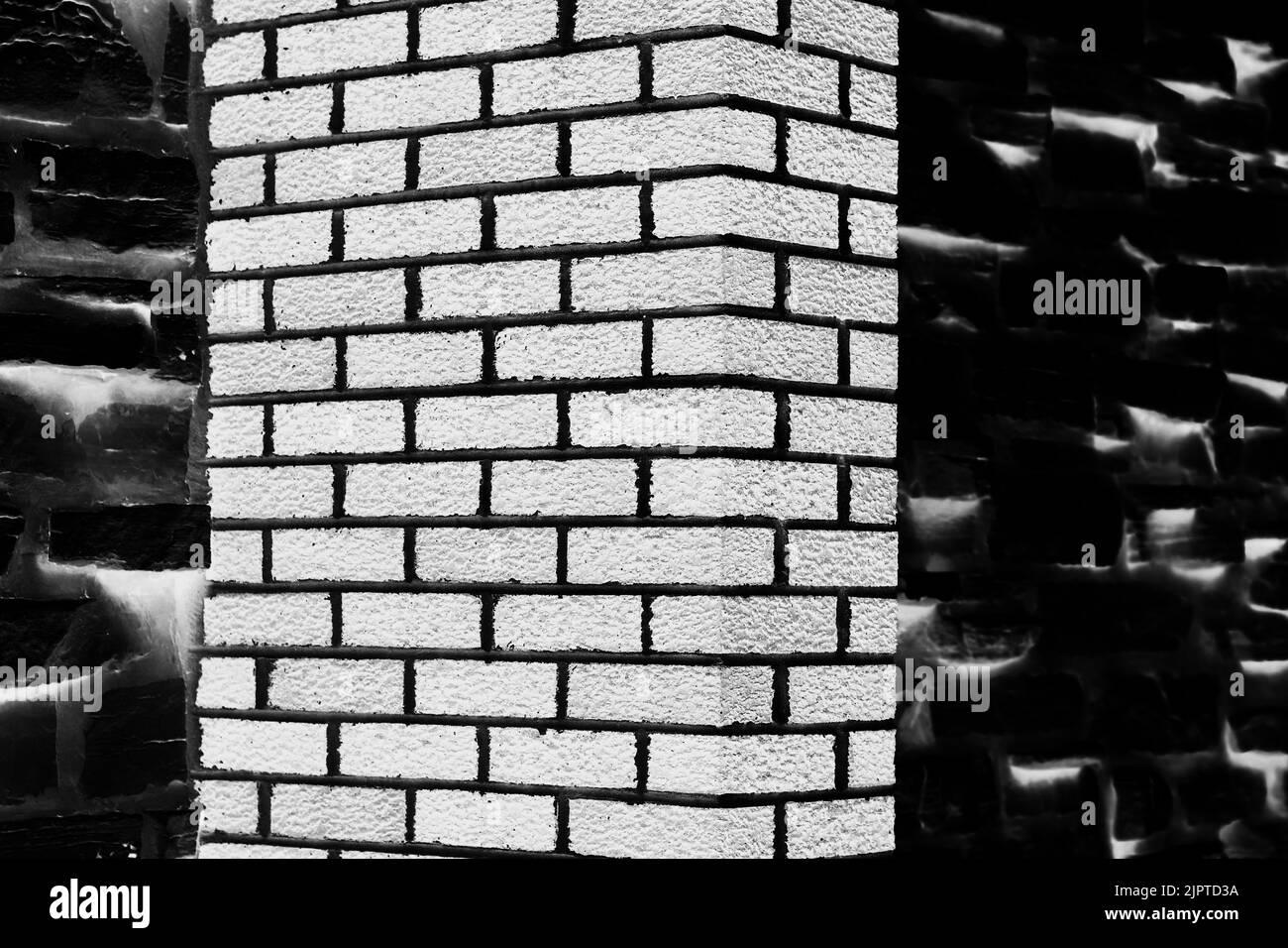 Simple and plain minimalist brick wall and a natural stone wall in ...