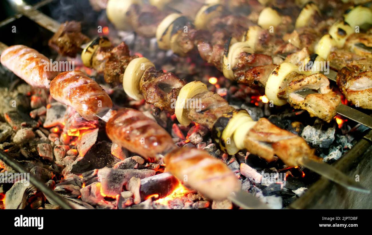 Shashlik bbq shish kebab meat hi-res stock photography and images - Alamy