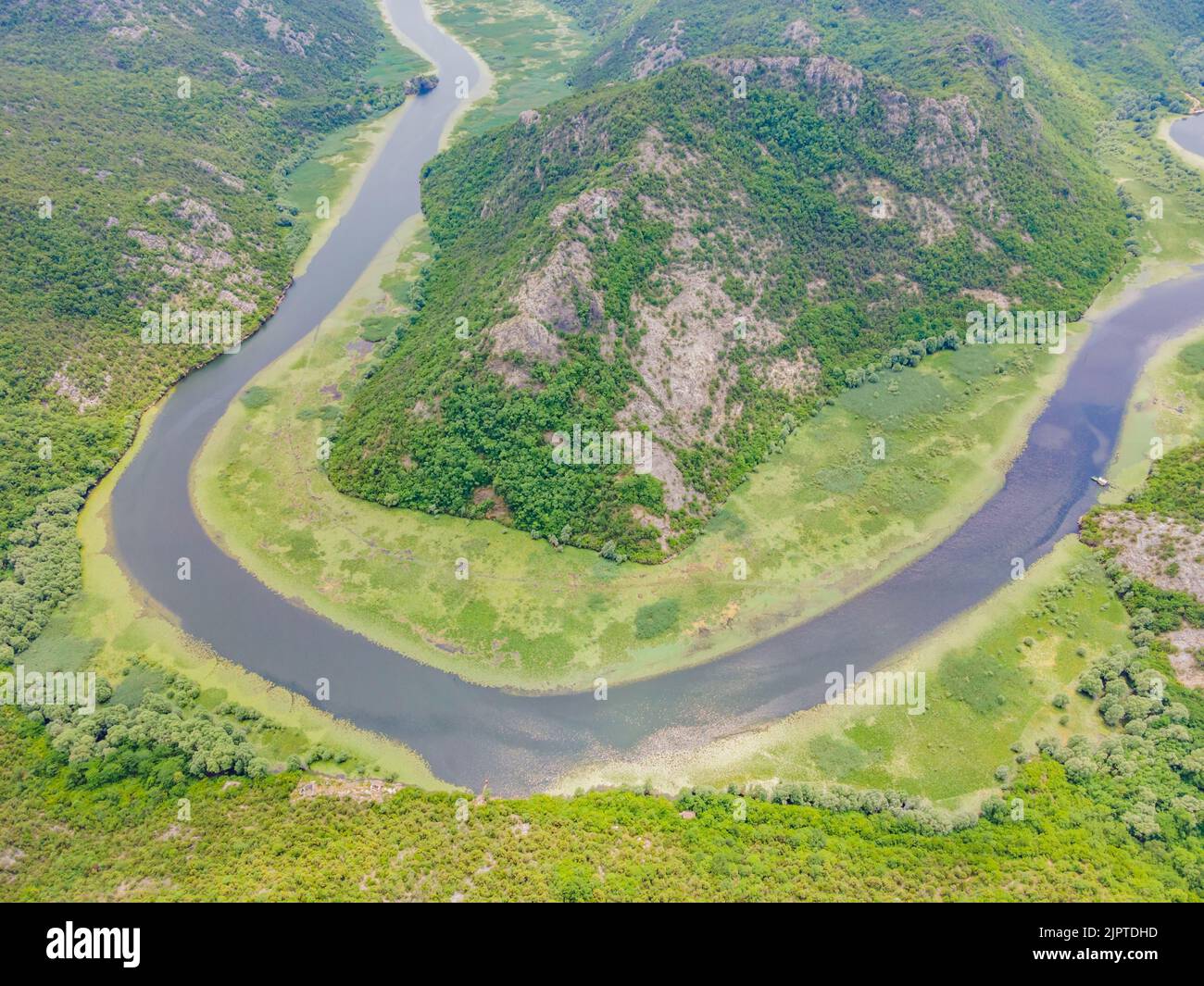 Canyon of Rijeka Crnojevica river near the Skadar lake coast. One of ...