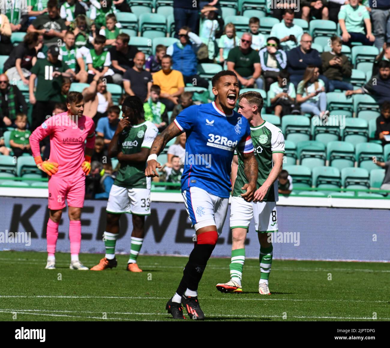 Easter Road Stadium Edinburgh.Scotland.UK.20th Aug-22 Hibs v Rangers ...