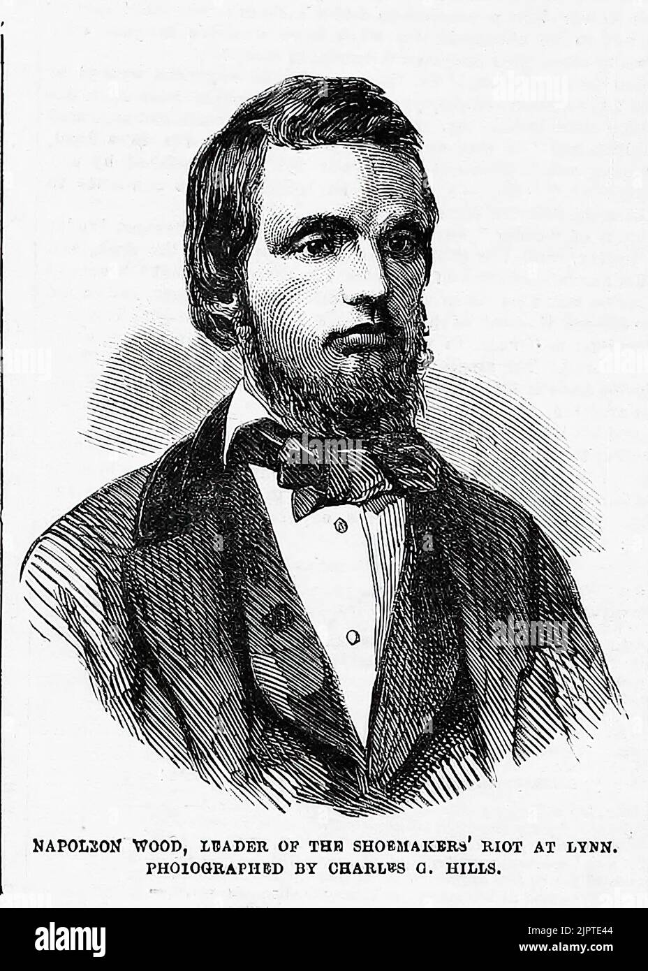Portrait of Napoleon Wood, leader of the shoemakers' riot at Lynn ...