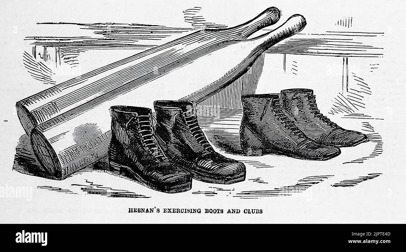 John C. Heenan's exercising boots and clubs. Training for the great ...