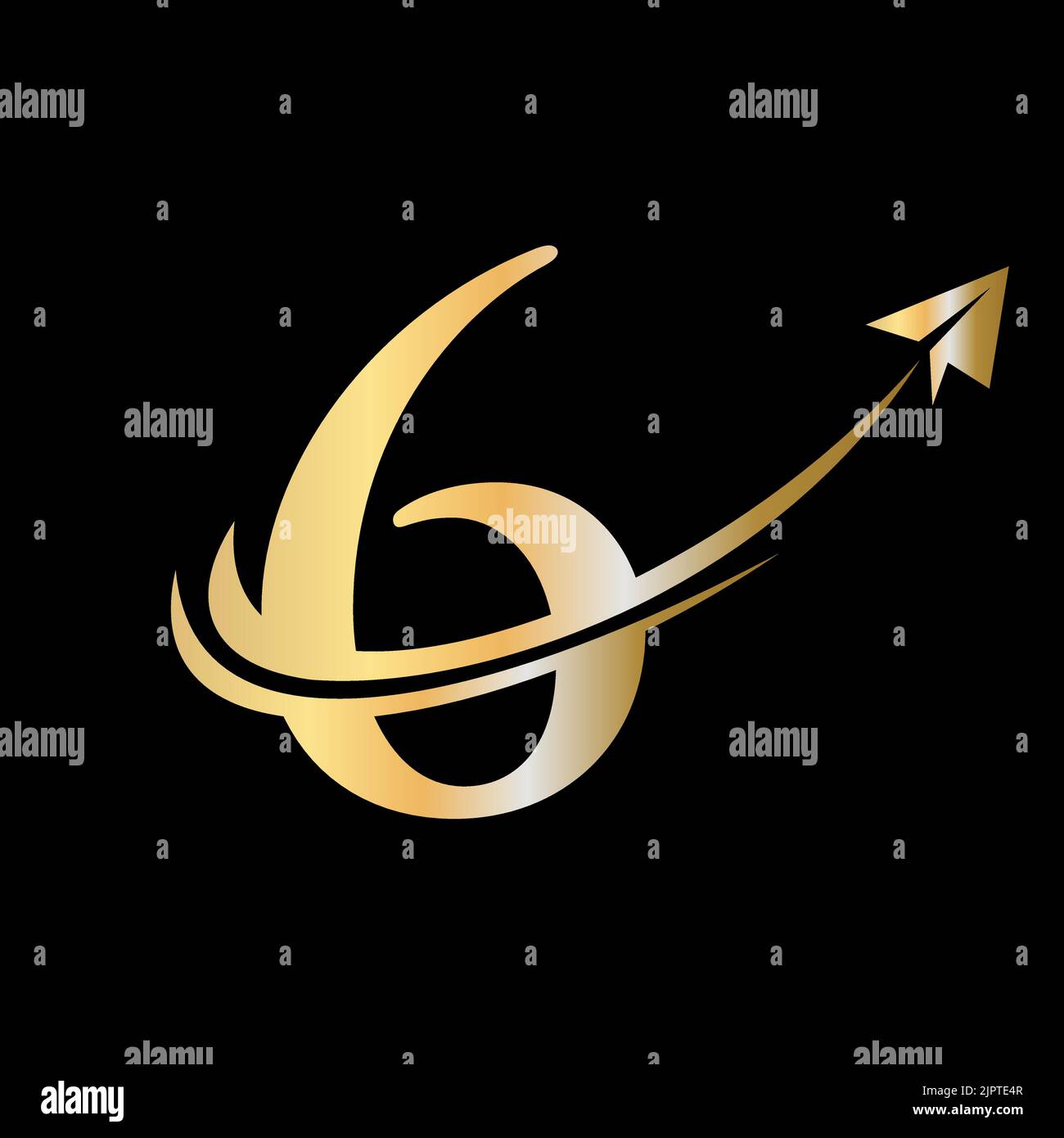 Letter 6 Travel Logo Vector Template. Initial Travel Logo on Letter 6 ...