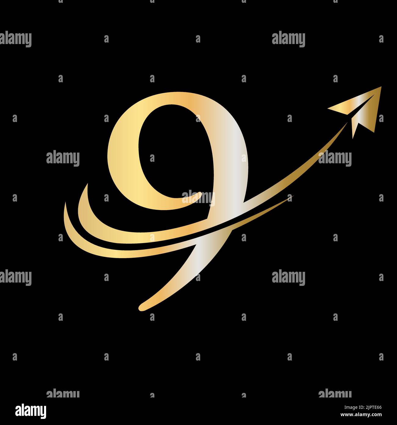 Letter 9 Travel Logo Vector Template. Initial Travel Logo on Letter 9 ...