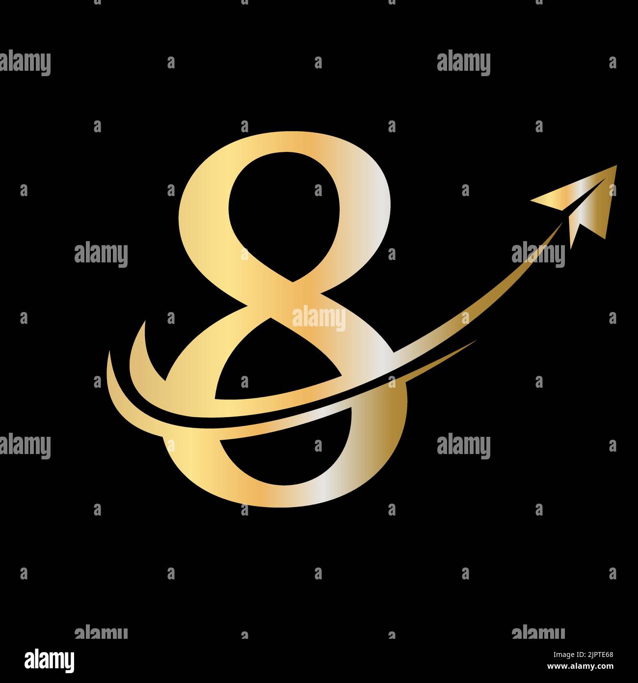 Letter 8 Travel Logo Vector Template. Initial Travel Logo on Letter 8 ...