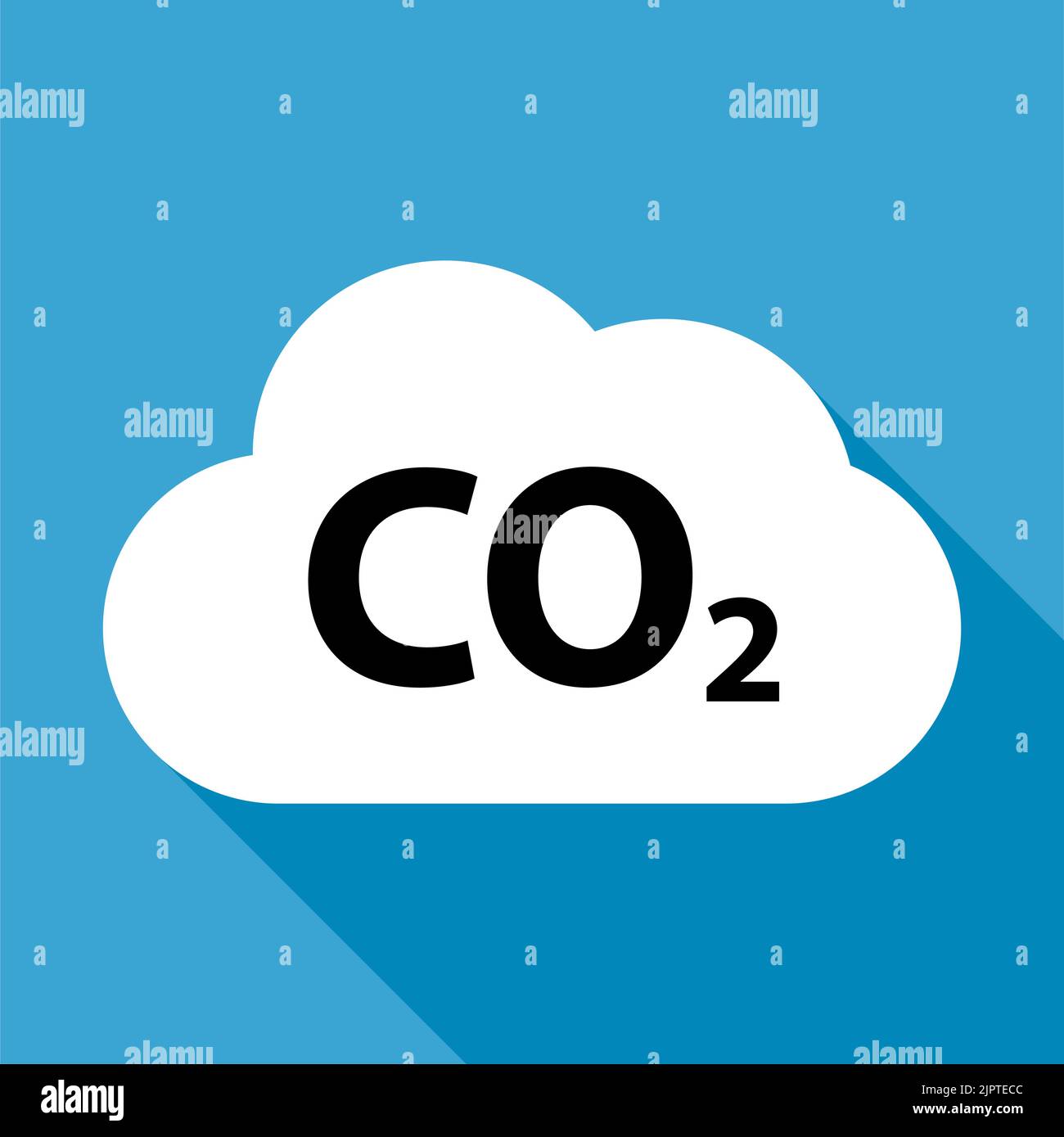 CO2 reduce cloud icon shadow, clean global emission, environment eco ...