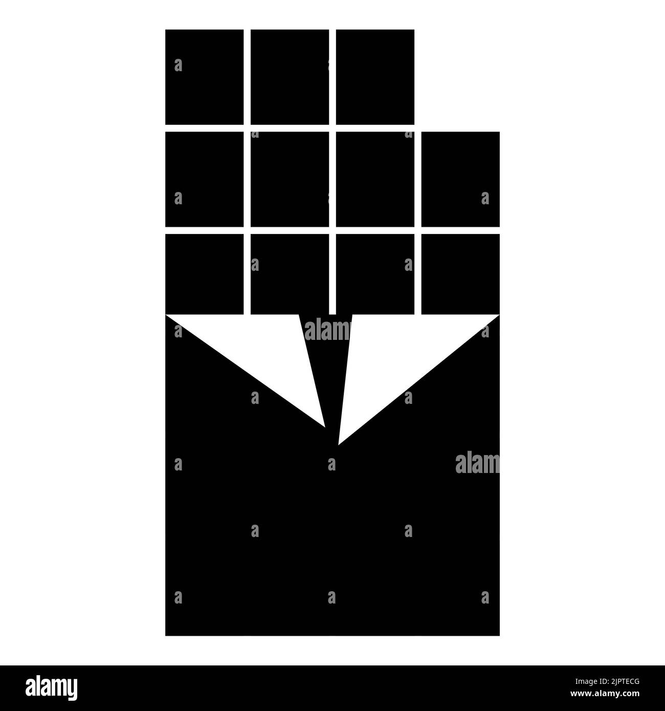 Chocolate bar icon, sweet tasty silhouette eat symbol, cacao food ...