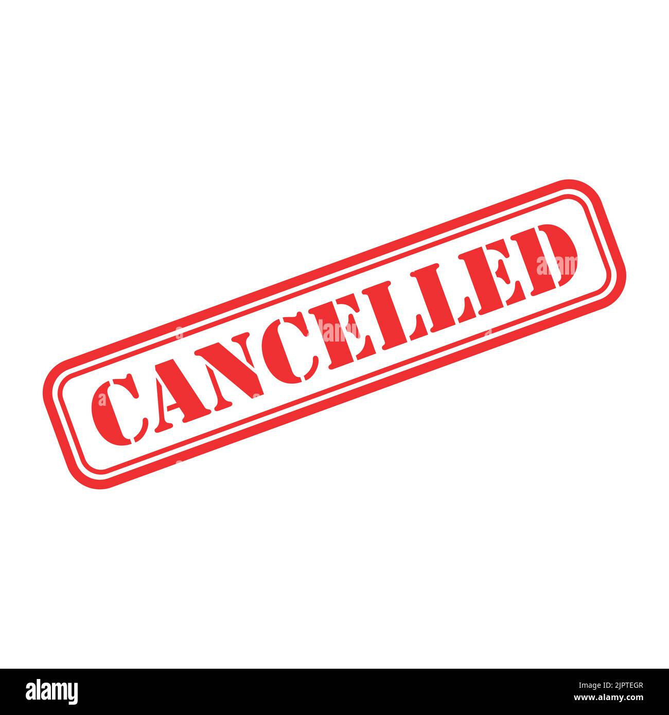 Cancelled stamp symbol, label sticker sign button, text banner vector ...