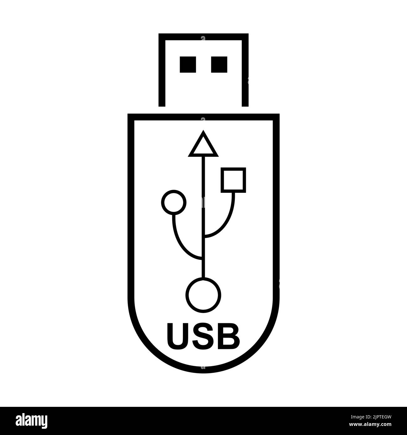 USB icon technology, connect device sign, electronic portable symbol ...