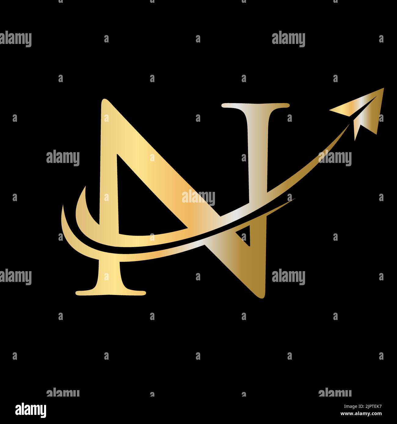 Letter N Travel Logo Vector Template. Initial Travel Logo on Letter N ...