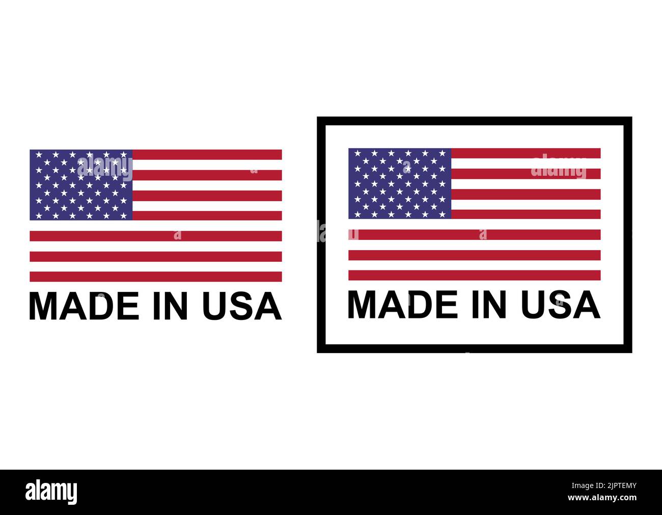 Set of Made in USA seal, product tag label sign, sticker quality stamp ...