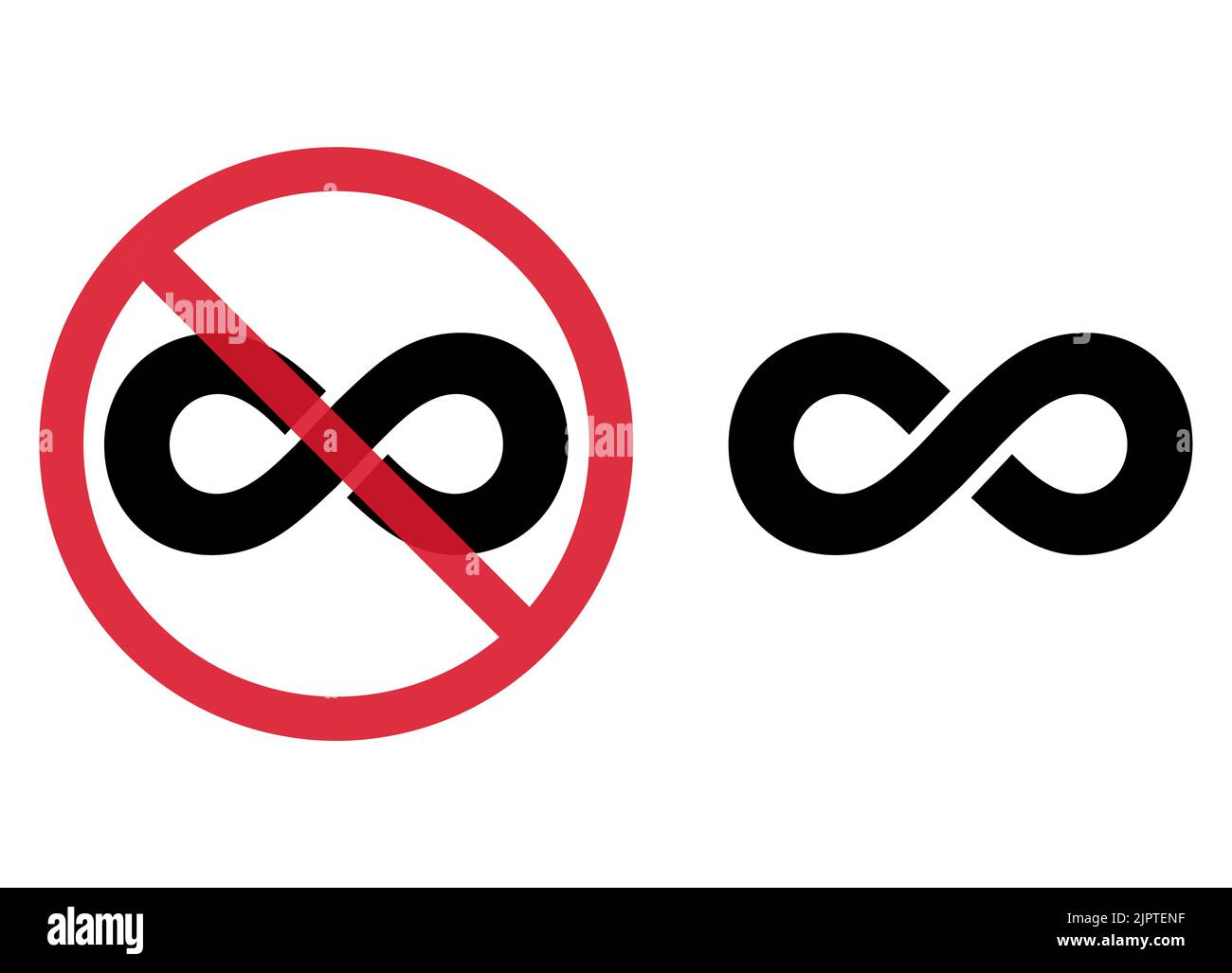 Set of Infinity geometric icon, mathematical tattoo symbol, endless ...