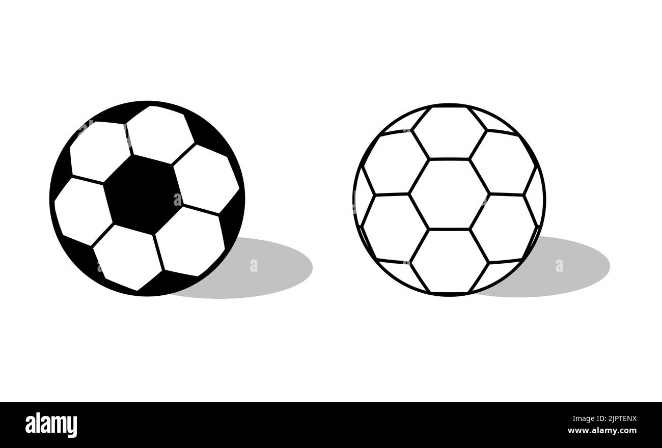 Set of Soccer, football ball symbol, single goal isolated design vector ...