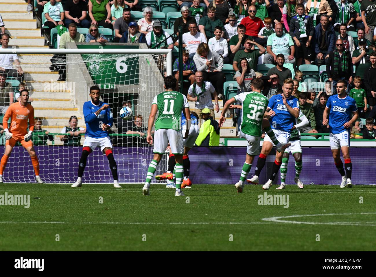 Easter Road Stadium Edinburgh.Scotland.UK.20th Aug-22 Hibs v Rangers ...