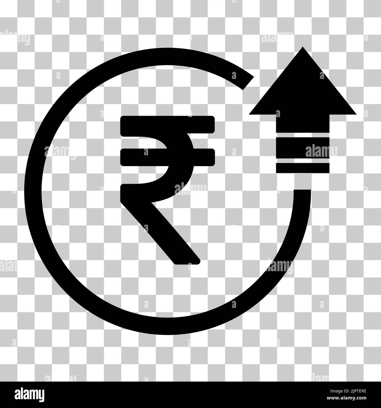 Cost symbol rupee increase icon. Income vector symbol isolated on ...