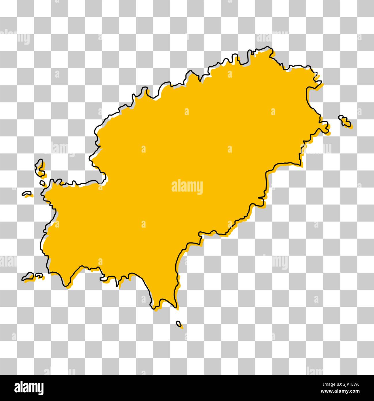 Ibiza high detail map island, spanish region flat sign, web design ...