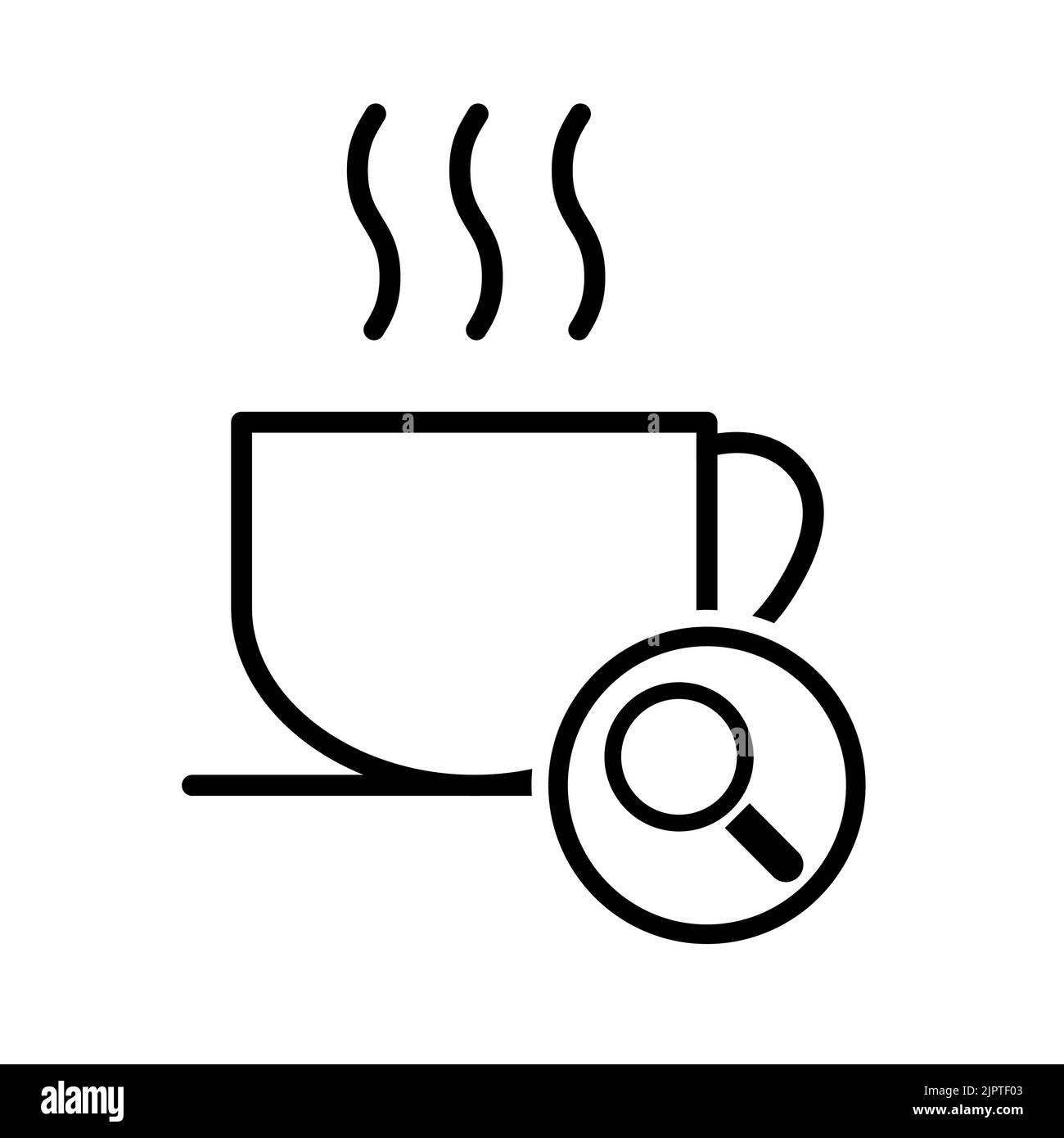 Coffee icon, breakfast drink cafe, cappuccino, hot simple isolated ...