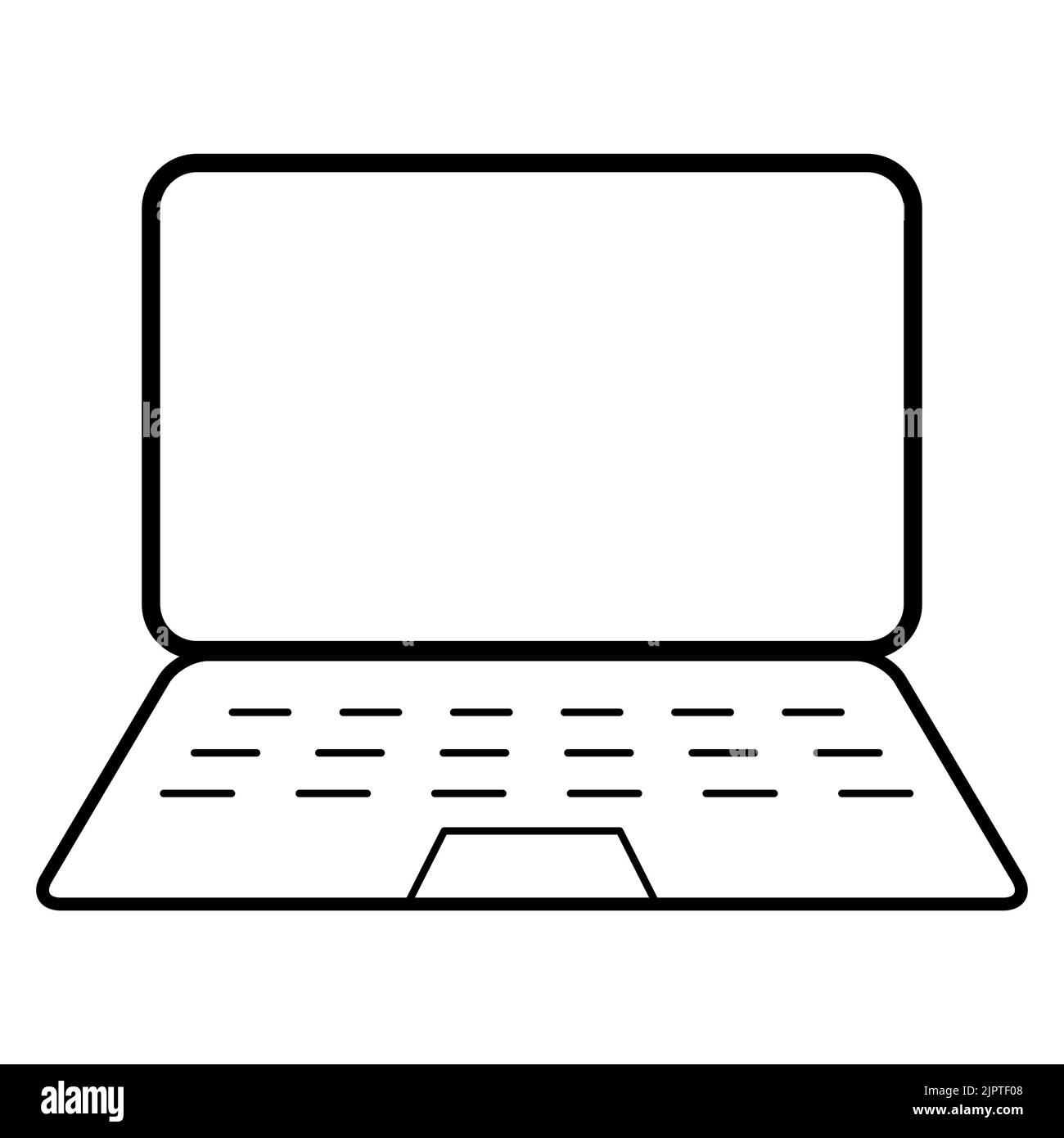 Laptop flat web icon, notebook computer technology symbol , blank ...