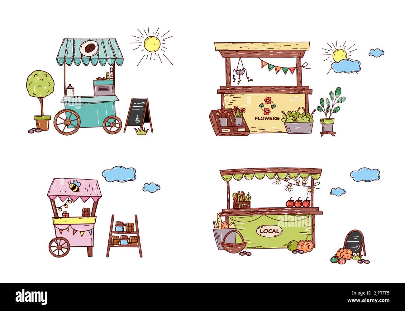 Market vegetable display Stock Vector Images - Alamy