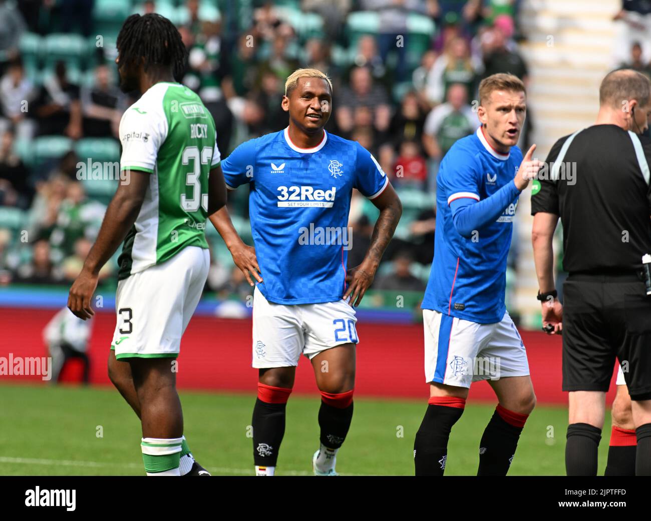 Easter Road Stadium Edinburgh.Scotland.UK.20th Aug-22 Hibs v Rangers ...