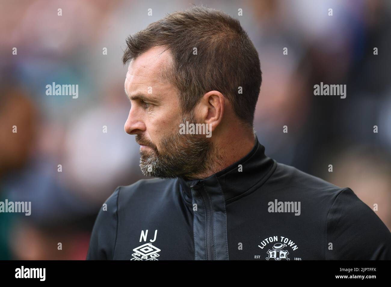 Nathan Jones manager of Luton Town pre match Stock Photo - Alamy