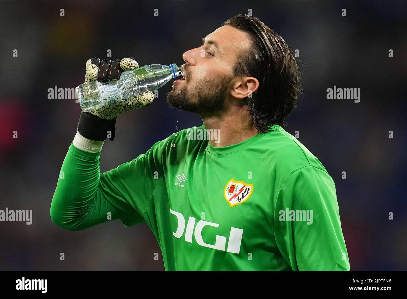 Stole Dimitrievski of Rayo Vallecano during the La Liga match between ...