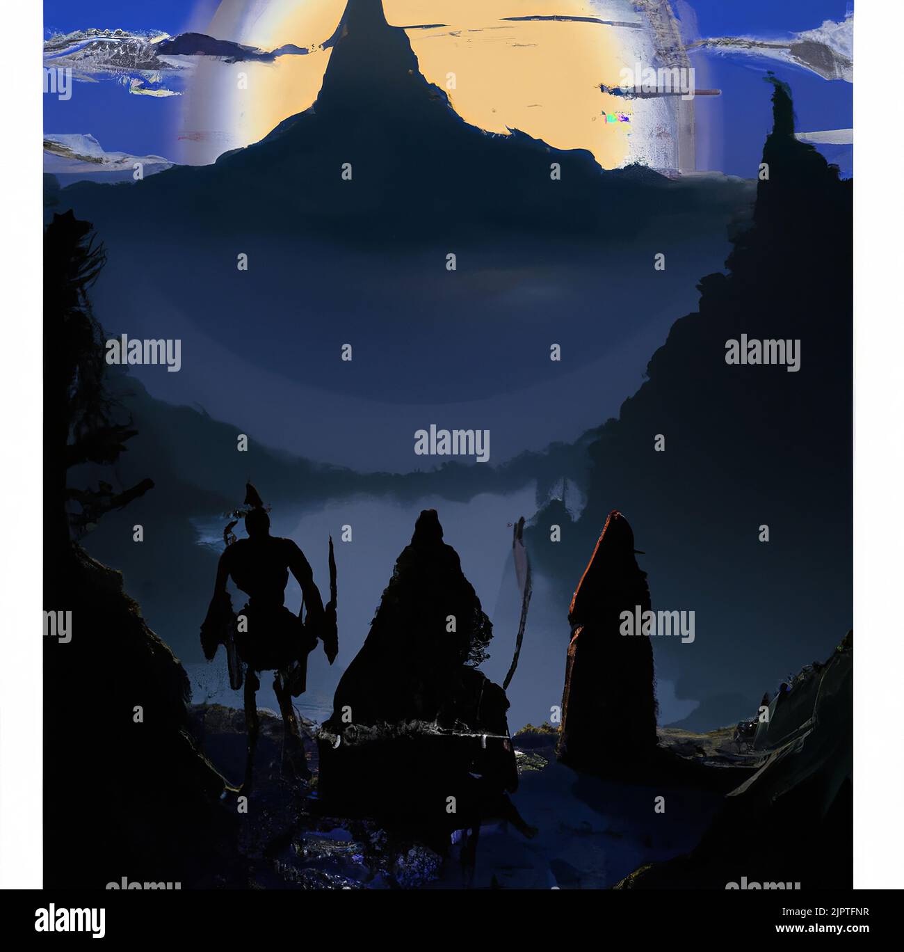 Fantasy magic world illustration wall art Stock Photo - Alamy