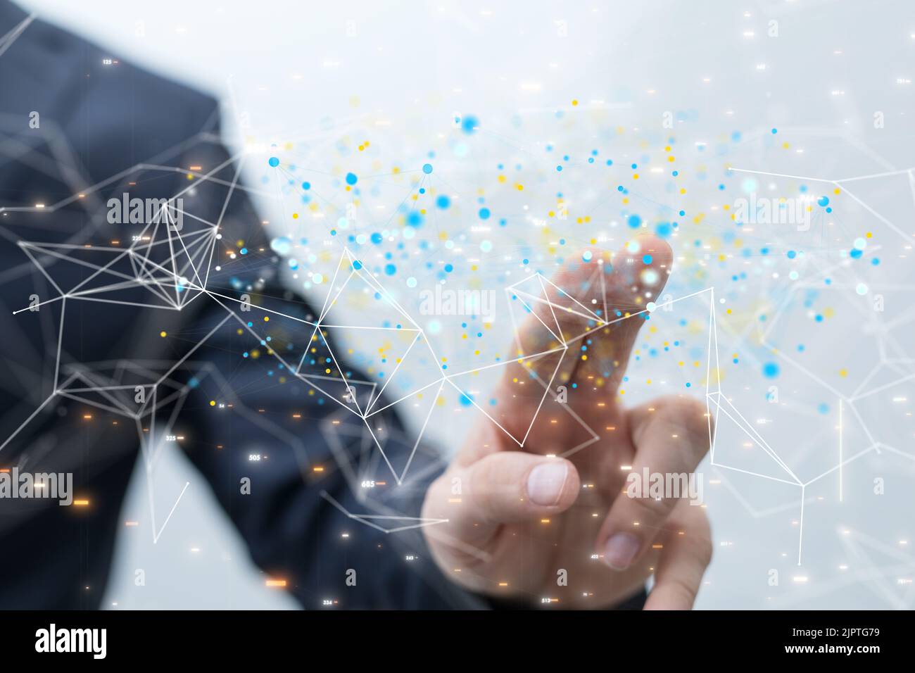 A 3D rendering of a digital technology group and social network ...