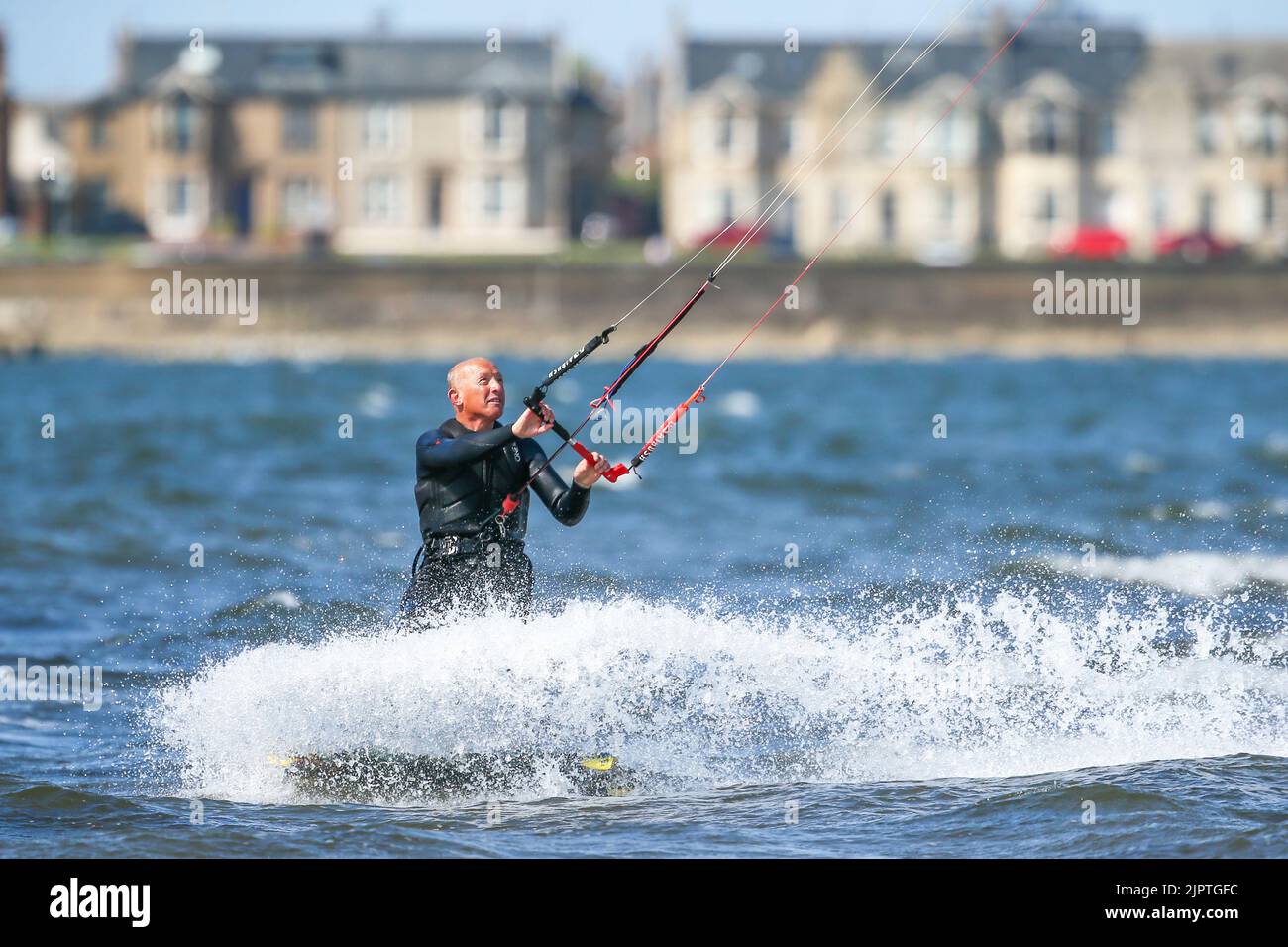 Troon beach kite surf hi-res stock photography and images - Alamy