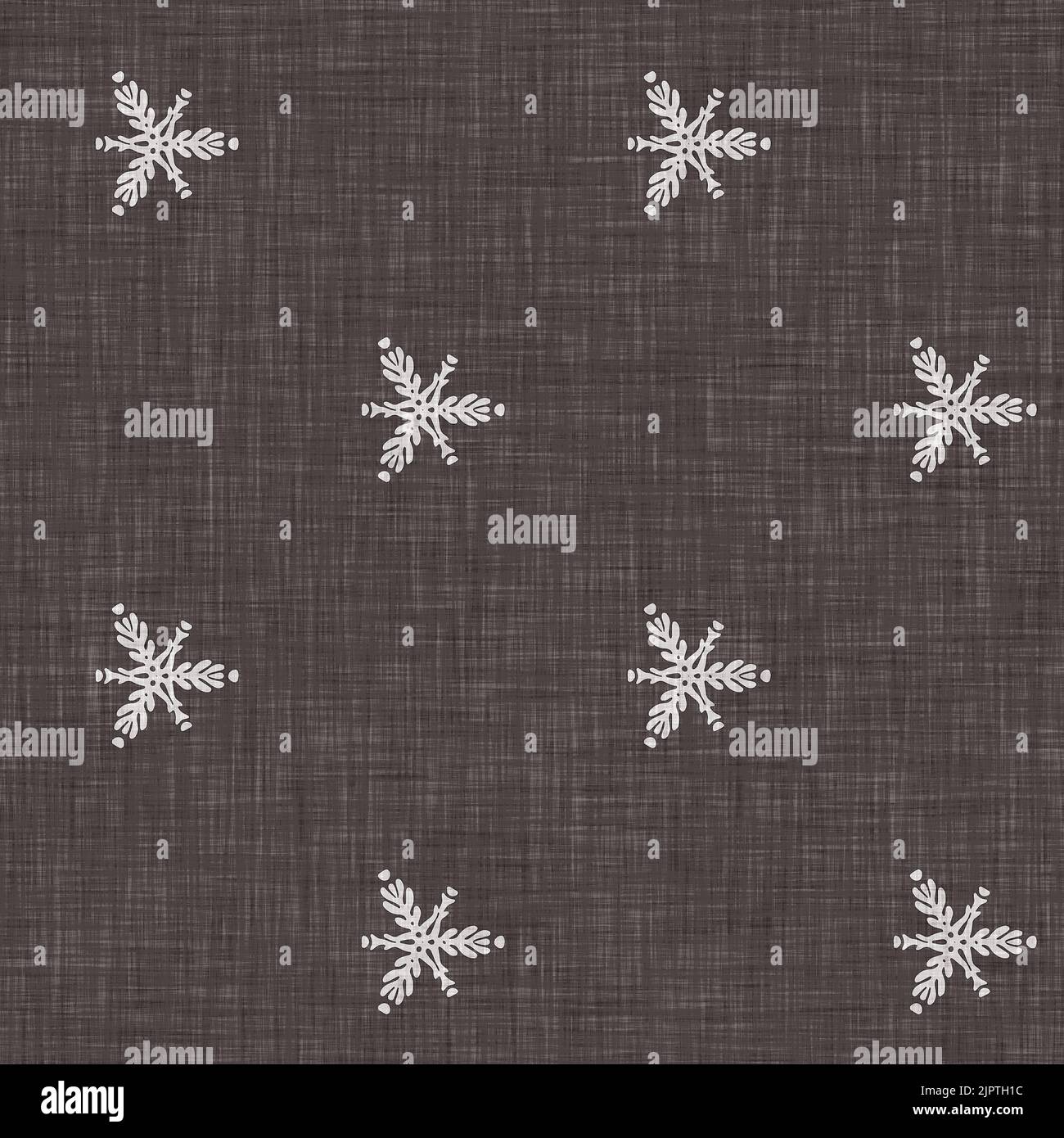 Seamless christmas snowflake woven linen pattern. Two tone seasonal ...