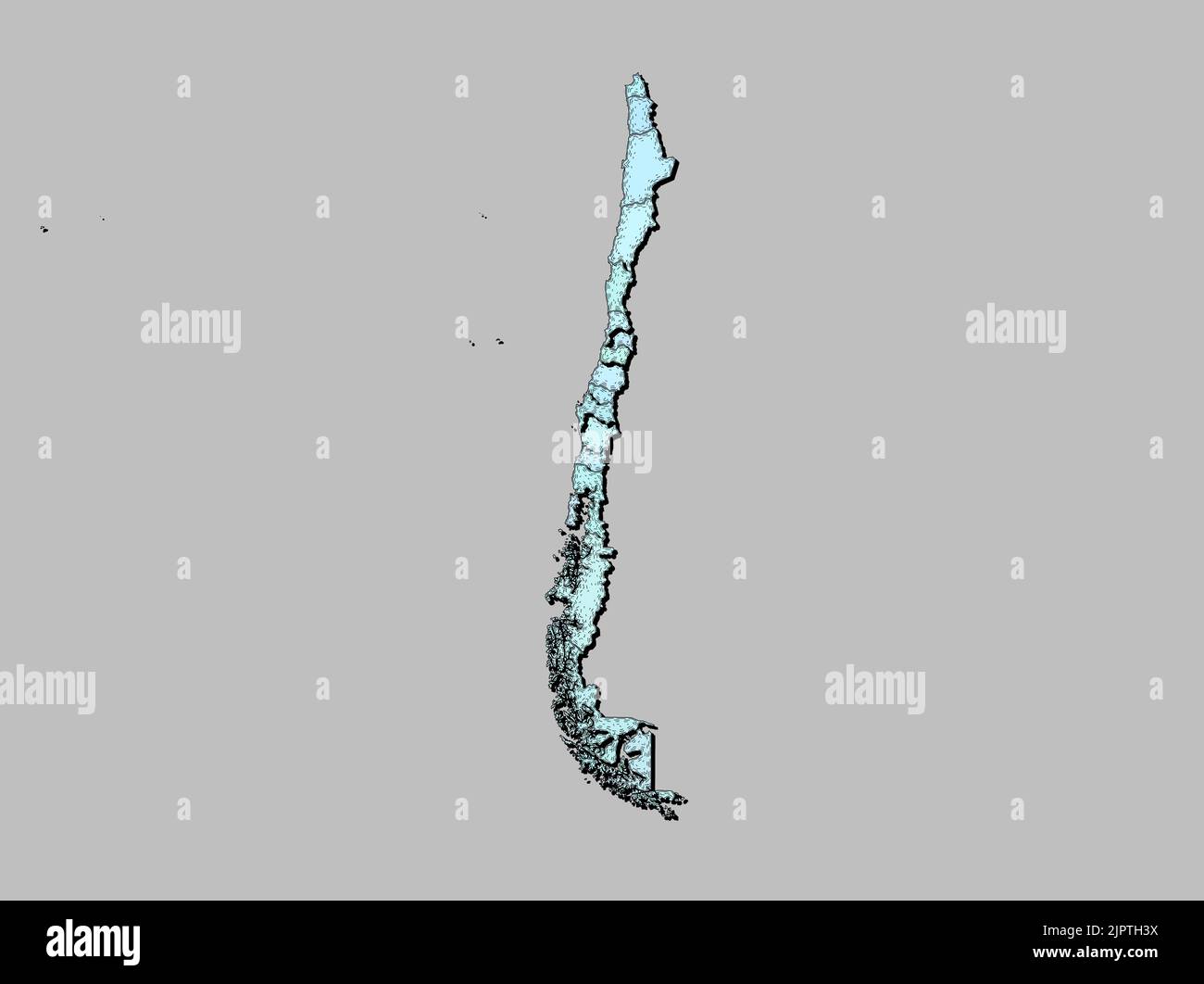 Map of Chile with states isolated Stock Vector Image & Art - Alamy