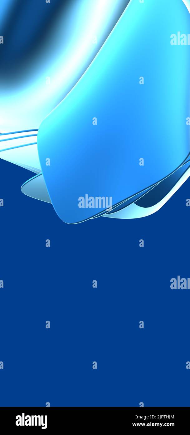 The 3D rendered glowing blue wavy shapes - modern elegant vertical background Stock Photo - Alamy