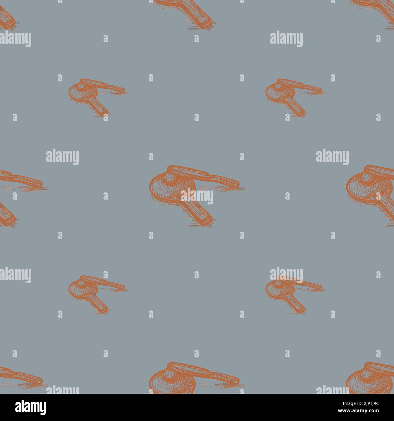 Ping pong racket engraved seamless pattern. Vintage sport elements for ...