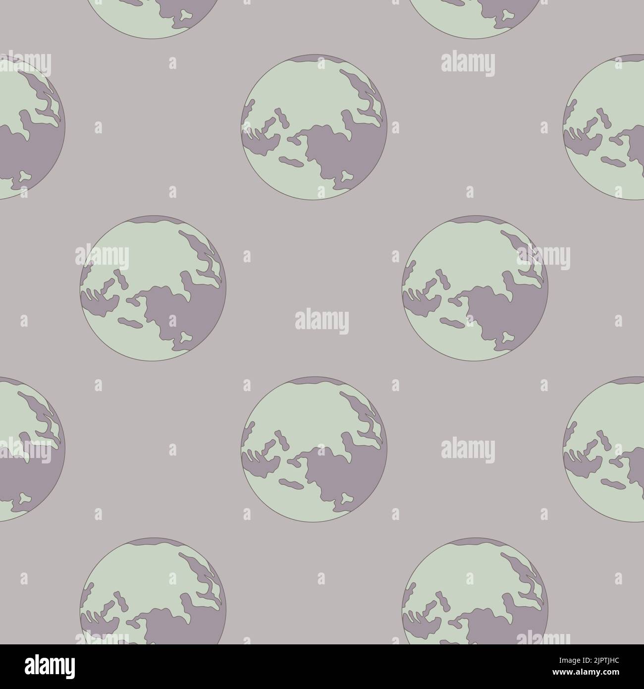 Planet earth engraved seamless pattern. Vintage sphere of world in hand ...