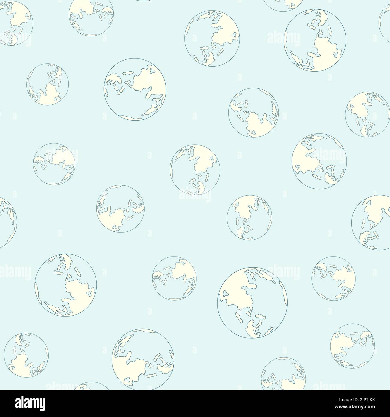Planet earth engraved seamless pattern. Vintage sphere of world in hand ...
