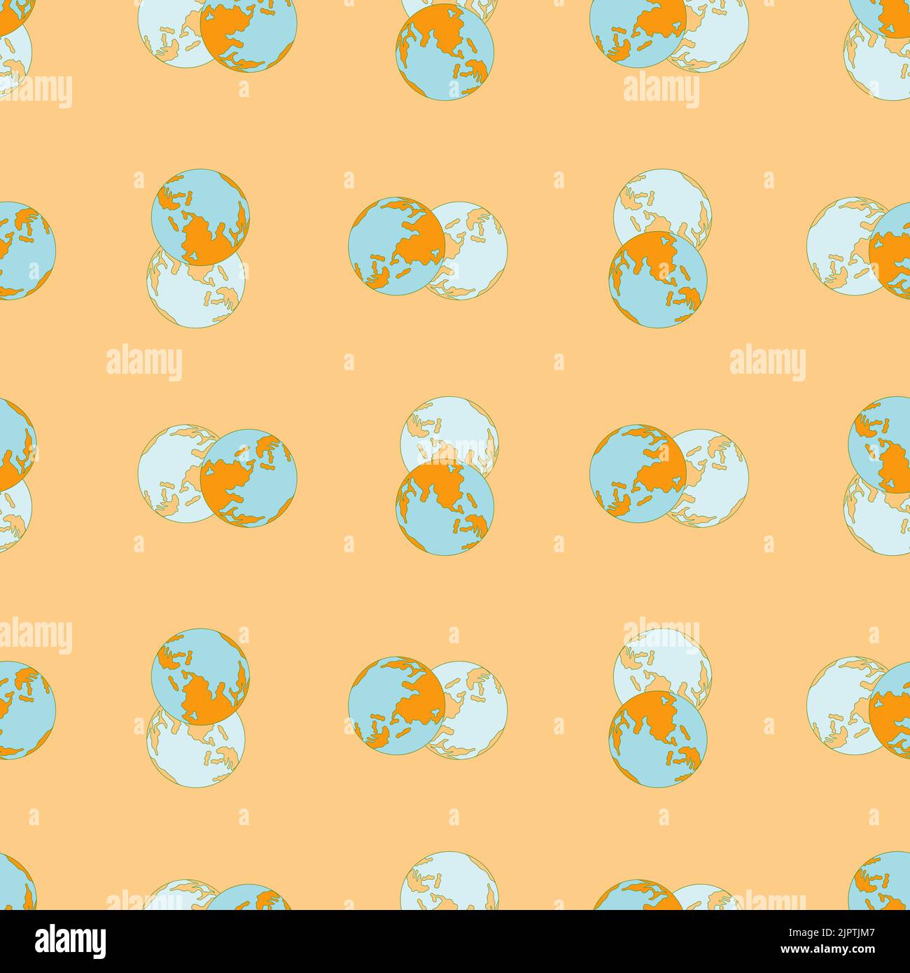 Planet earth engraved seamless pattern. Vintage sphere of world in hand ...