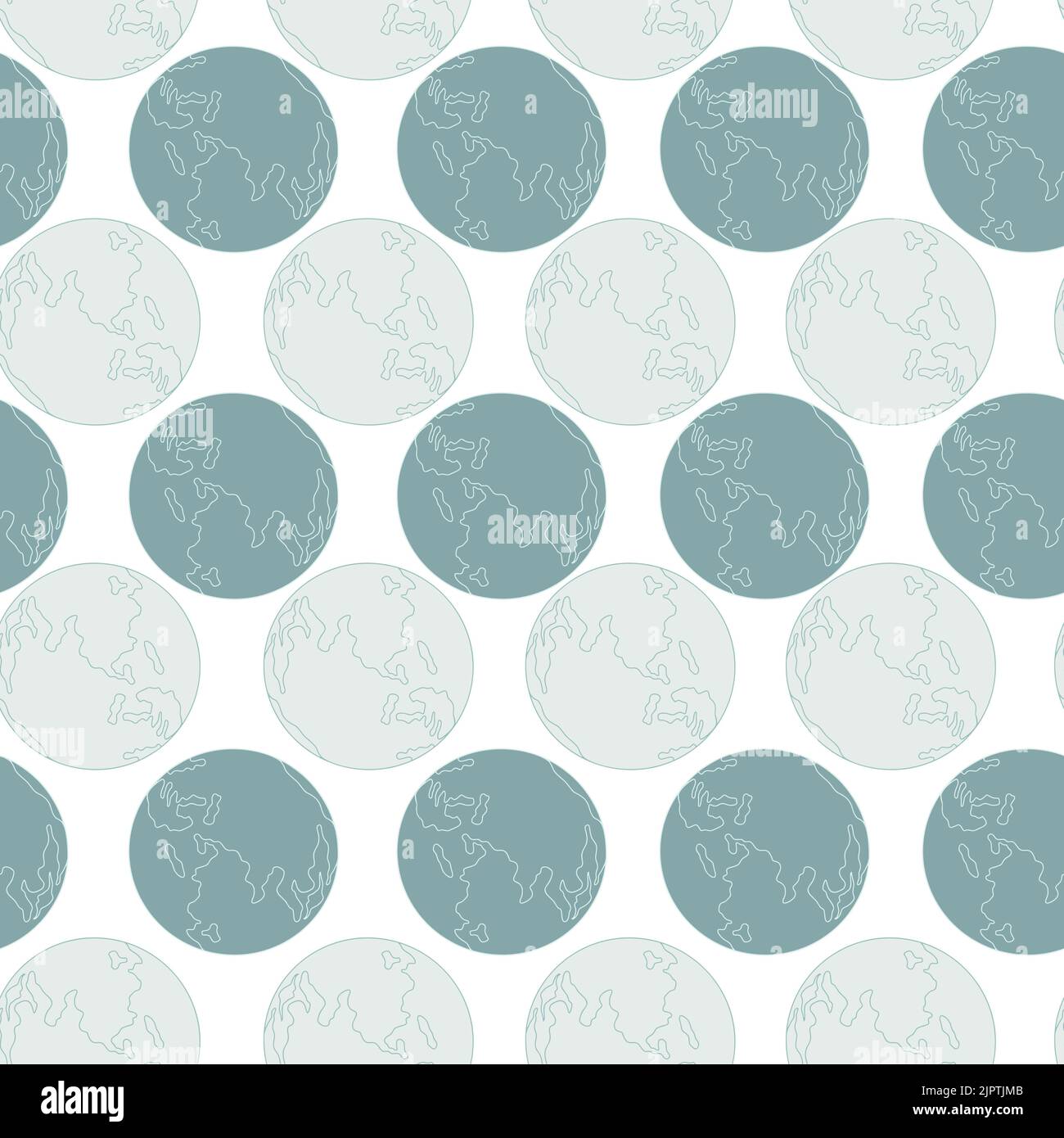 Planet earth engraved seamless pattern. Vintage sphere of world in hand ...